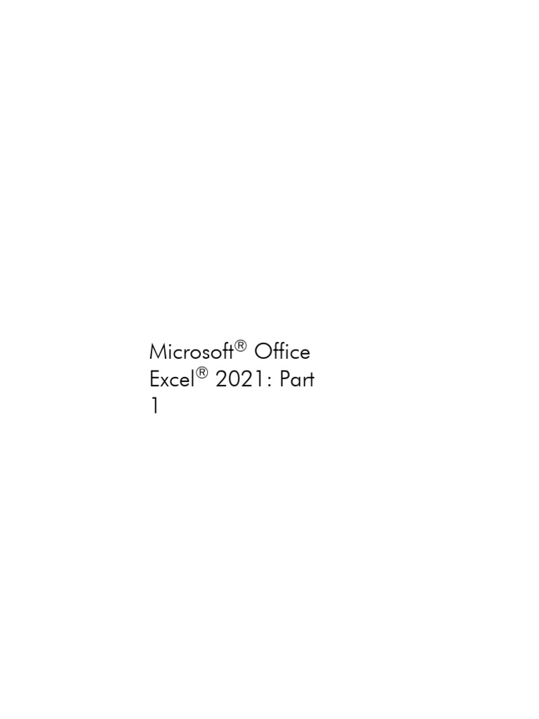 Excel 2021 Part1 | PDF