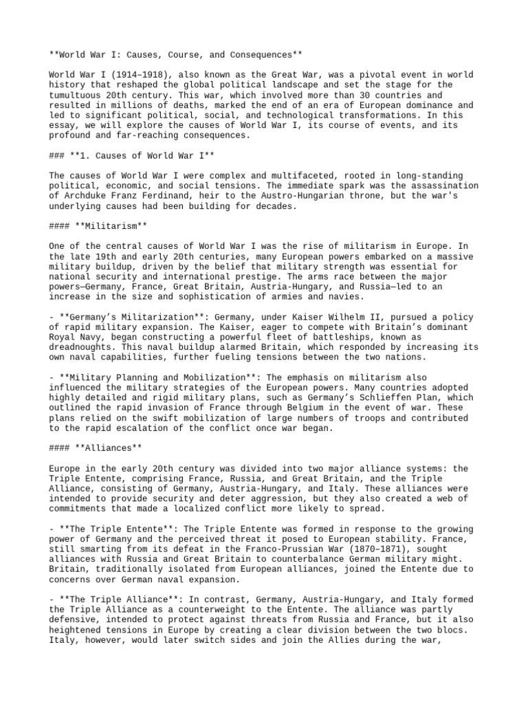 WW1 Explained by Mitaye | PDF