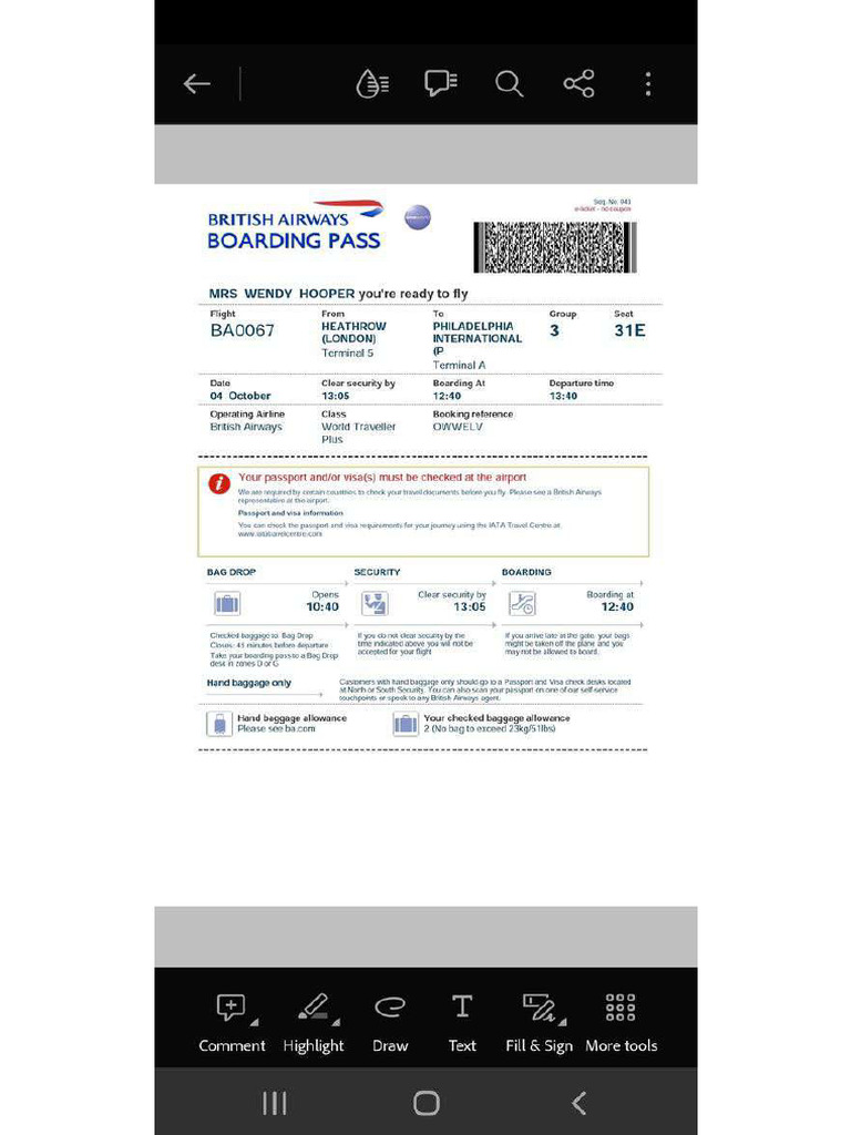 boarding pass | PDF