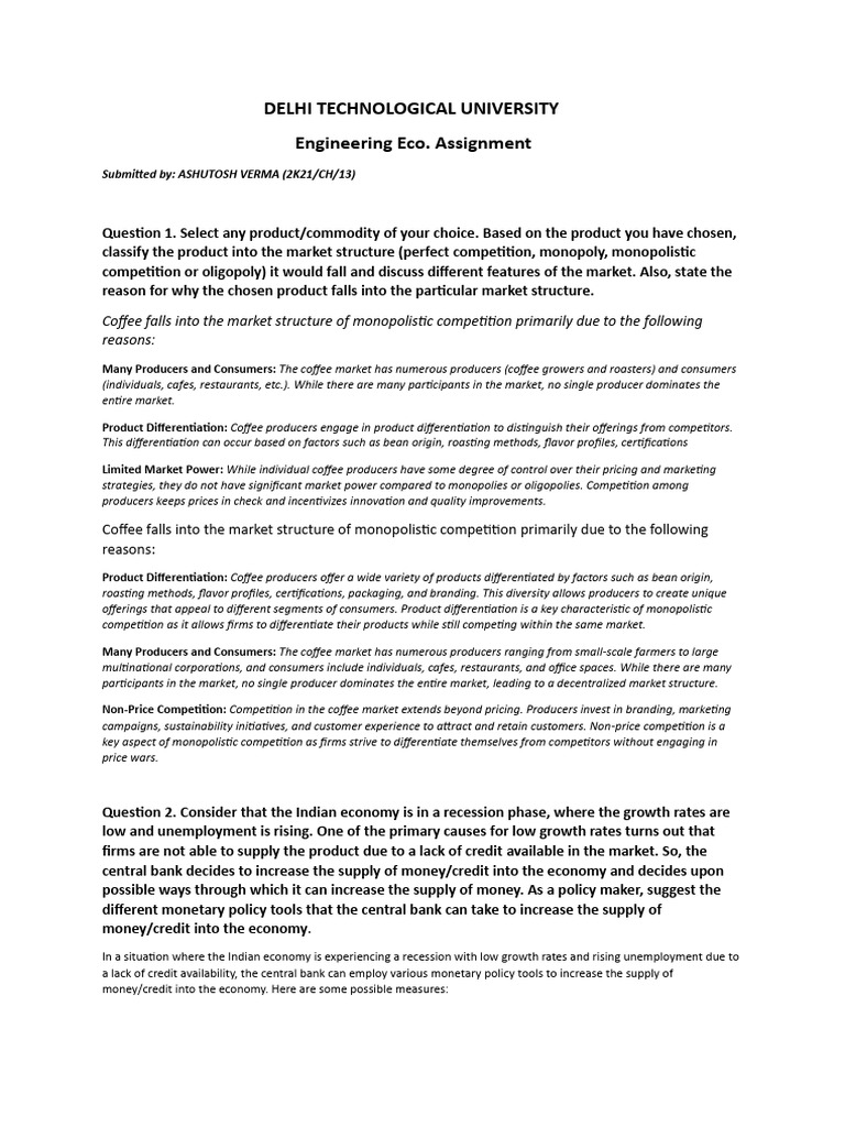 Engg Eco Assignment | PDF