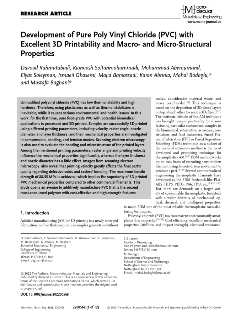 Development of Pure Poly Vinyl Chloride PVC With E | PDF