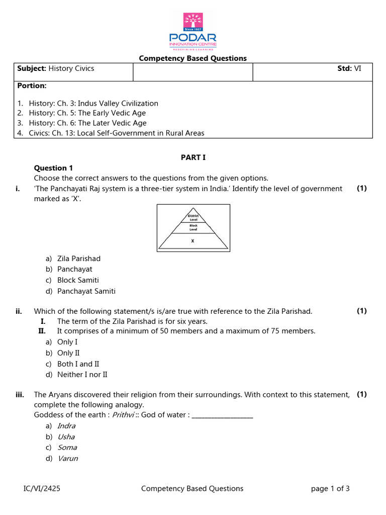 QP Icse Vi Histciv CBQ | PDF