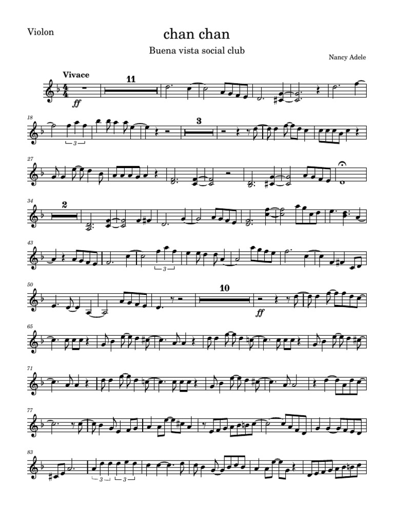 Chan chan violin sheet | PDF