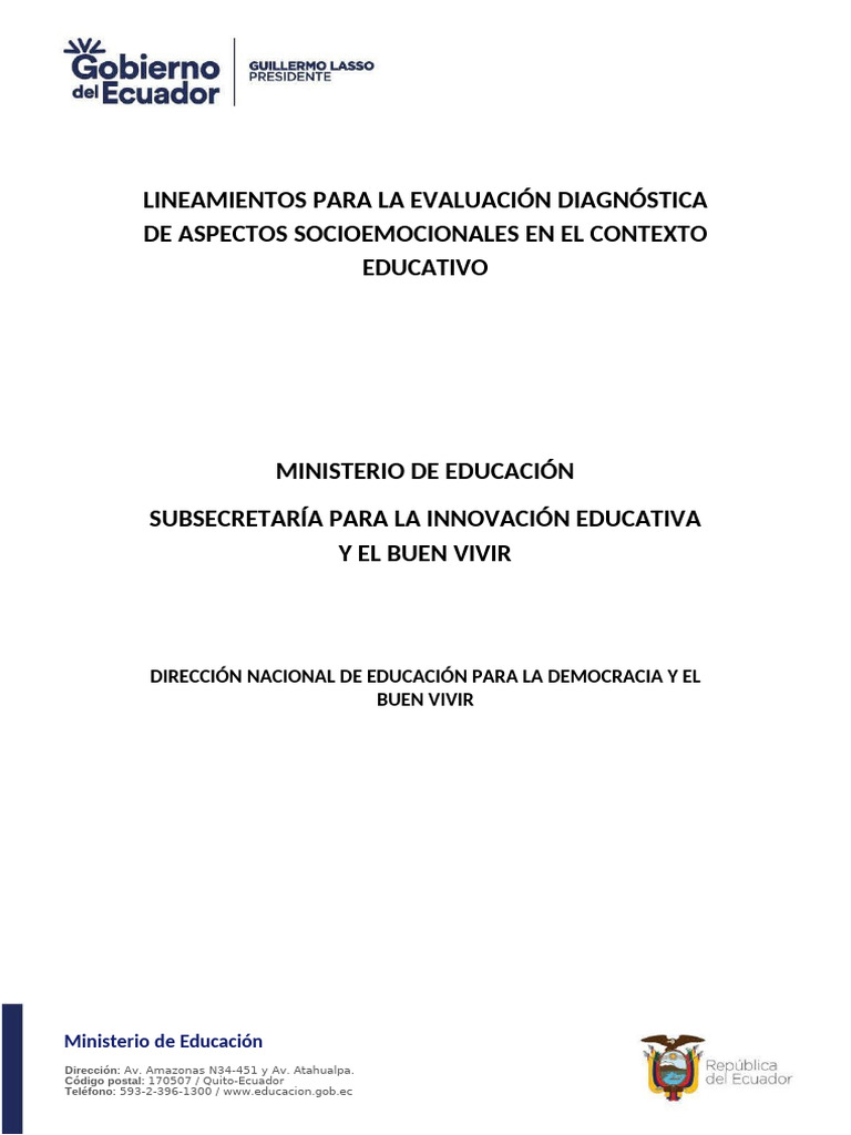 Anexo 7. Lineamientos Evaluación Aspectos Socioemocionales | PDF