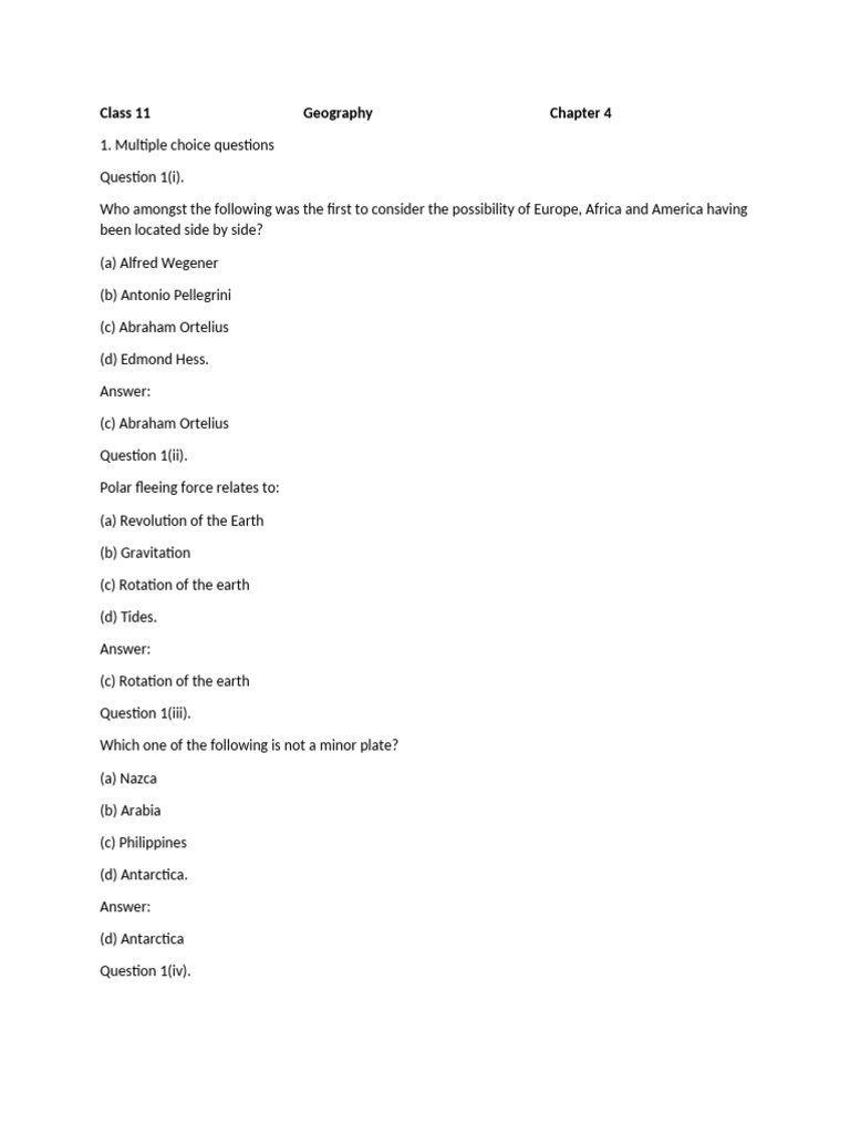 Class 11 Geography Chapter 4 | PDF