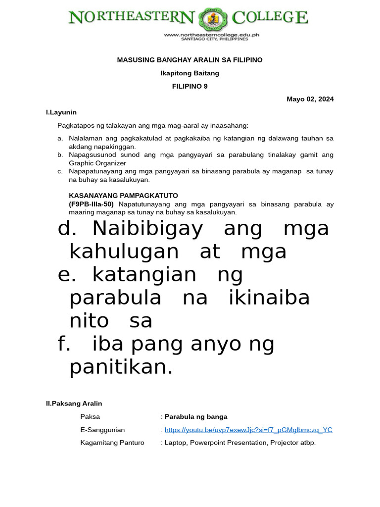 Ang Parabula NG Banga | PDF