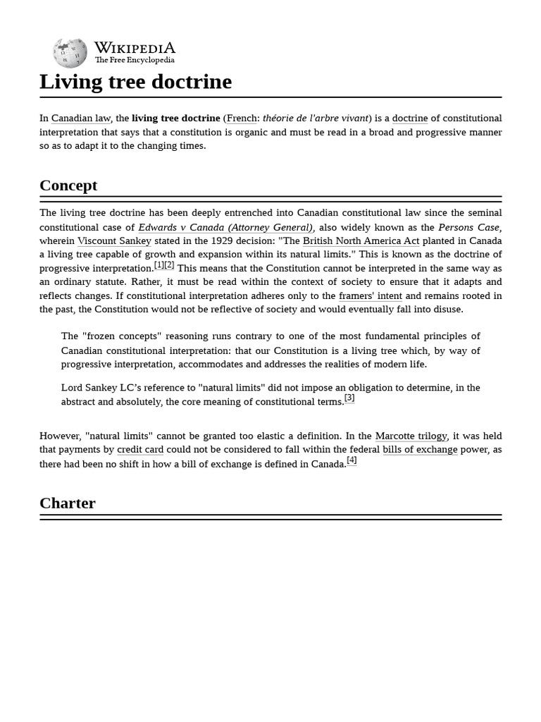 Living Tree Doctrine | PDF
