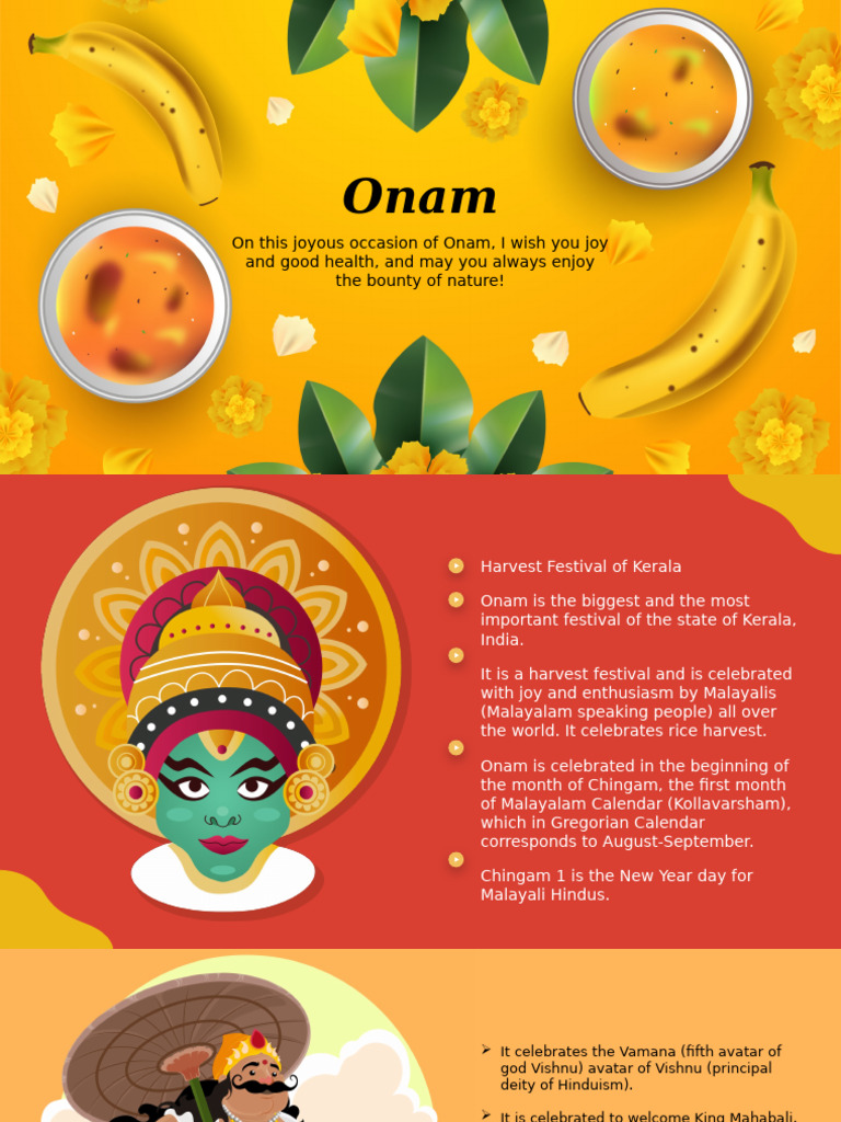 Onam Festival PPT Template | PDF | Kerala | Hindu Worship