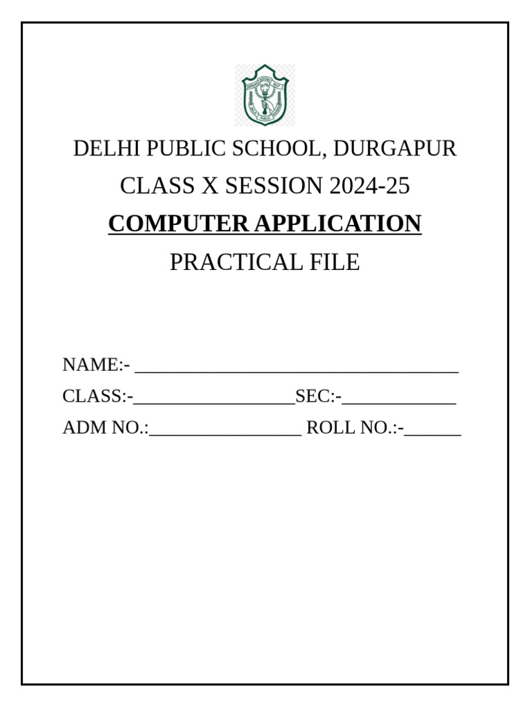 Class X Computer Application Practical | PDF | Computers