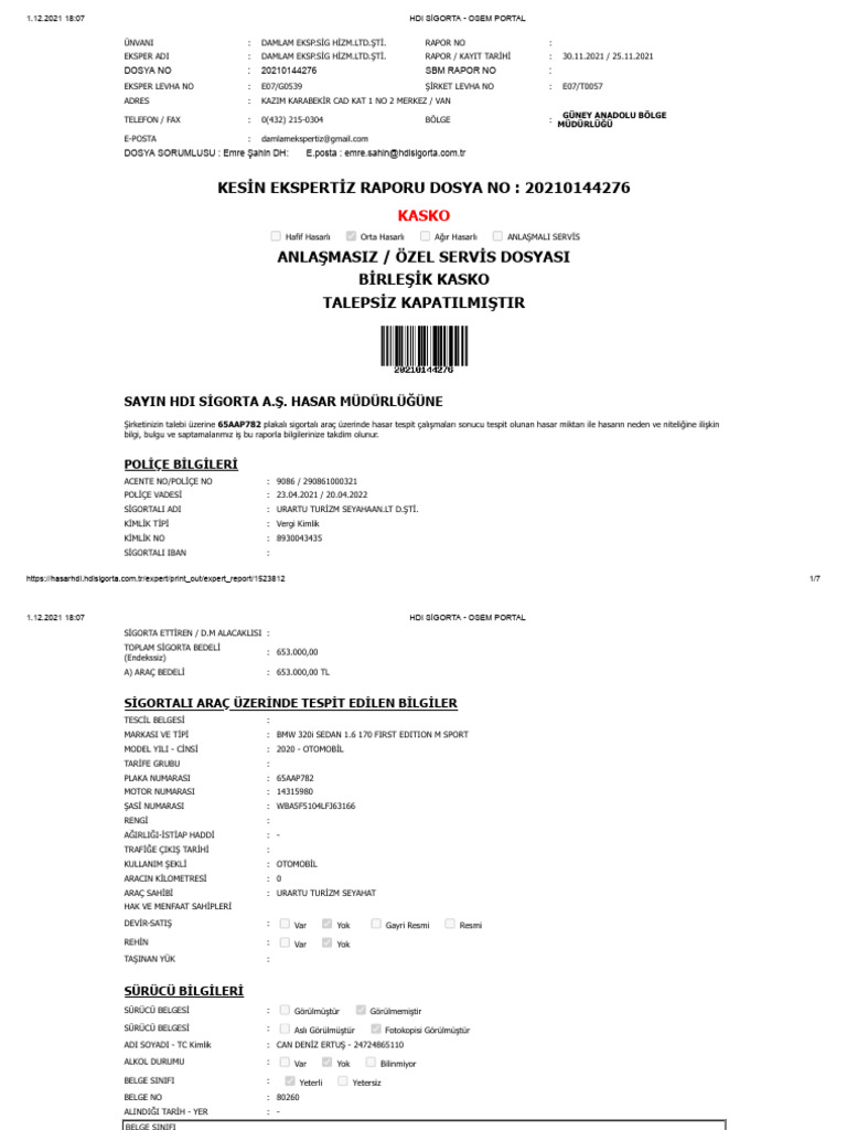 Kasko Red Cevap | PDF