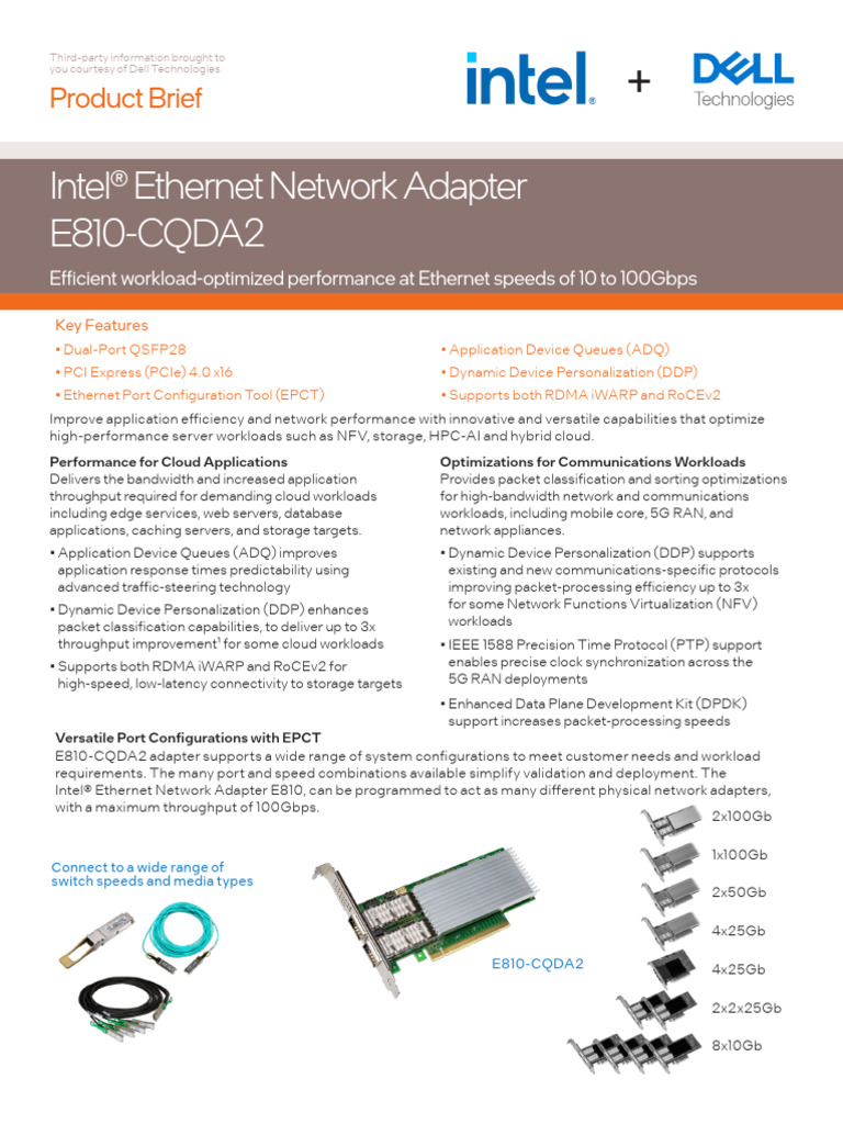 Dell - Intel Ethernet Network Adapter E810-CQDA2 | PDF
