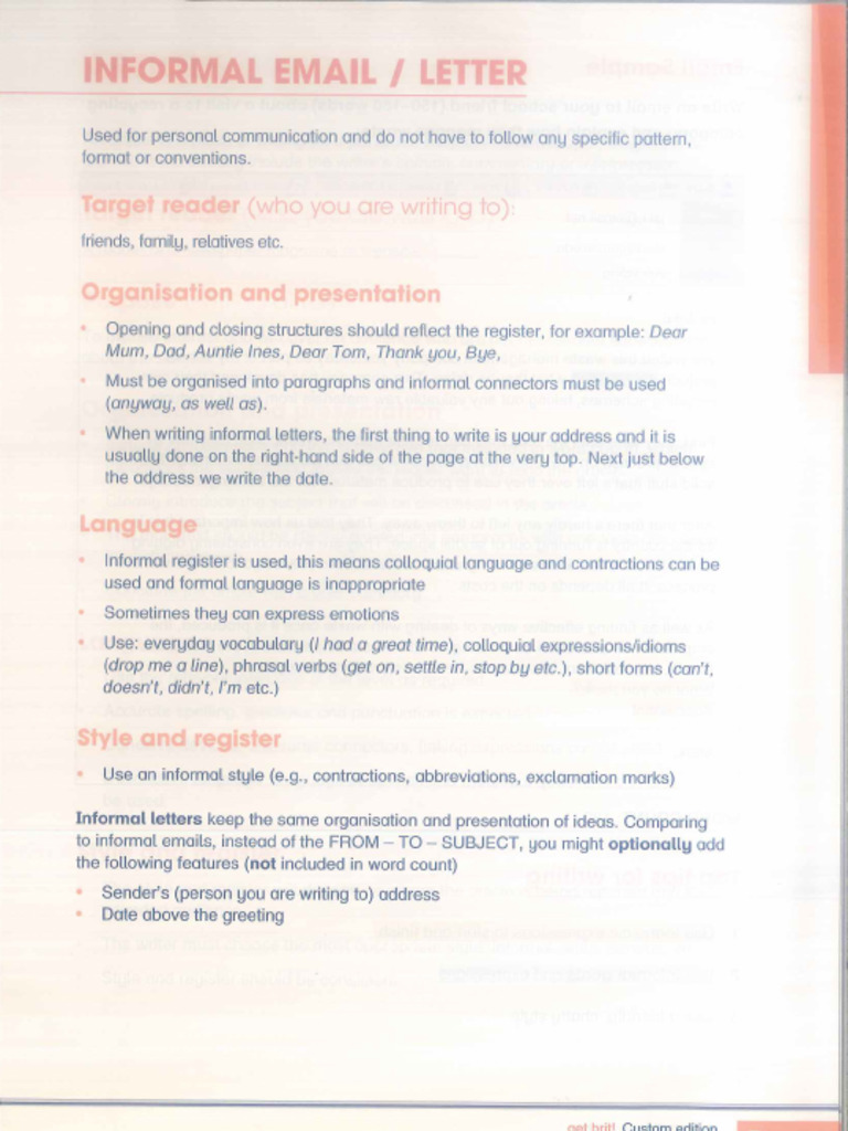 Booklet B2 - Informal Letter | PDF