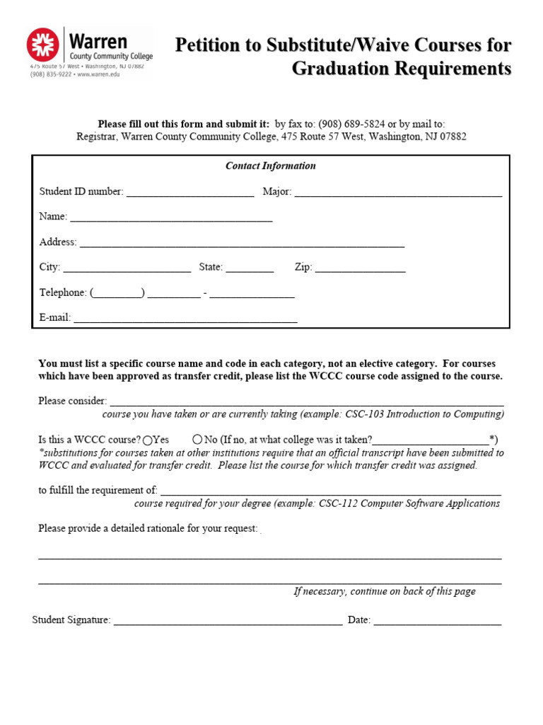 Substitition Form Writable October 2020 | PDF