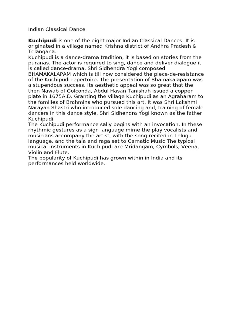 Indian Classical Dance | PDF