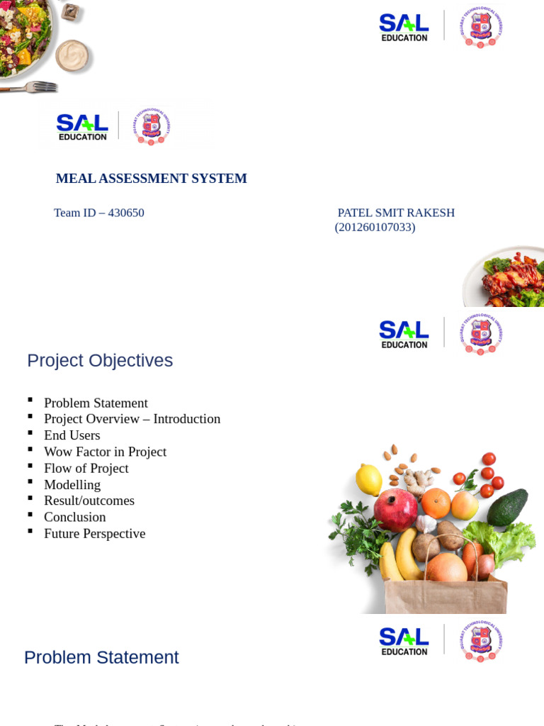 Meal Assessment System - Patel Smit Rakesh - 201260107033 | PDF