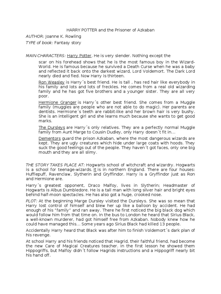 HARRY POTTER and The Prisoner of Azkaban | PDF | Fantasy Worlds ...