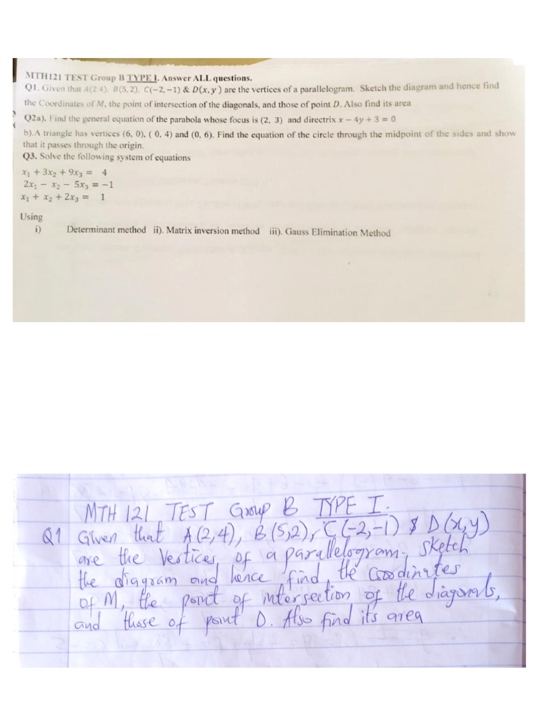 MTH 121 Test Group B Type I | PDF