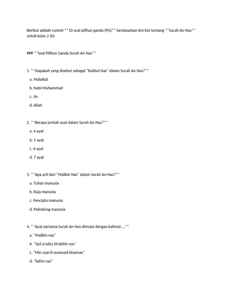 Scrip Soal Asts Pai Kelas 2 | PDF