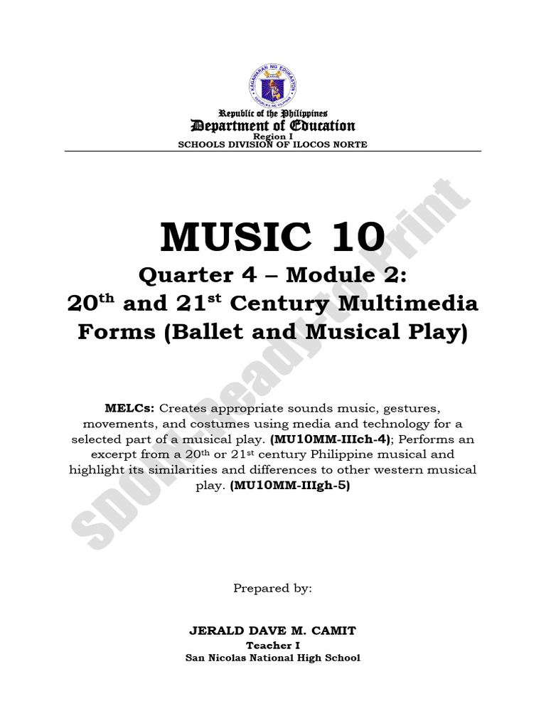 MUSIC 10 Q4 Week4 8 Mod2 MELC03 04 Camit Jerald Dave M FINAL | PDF