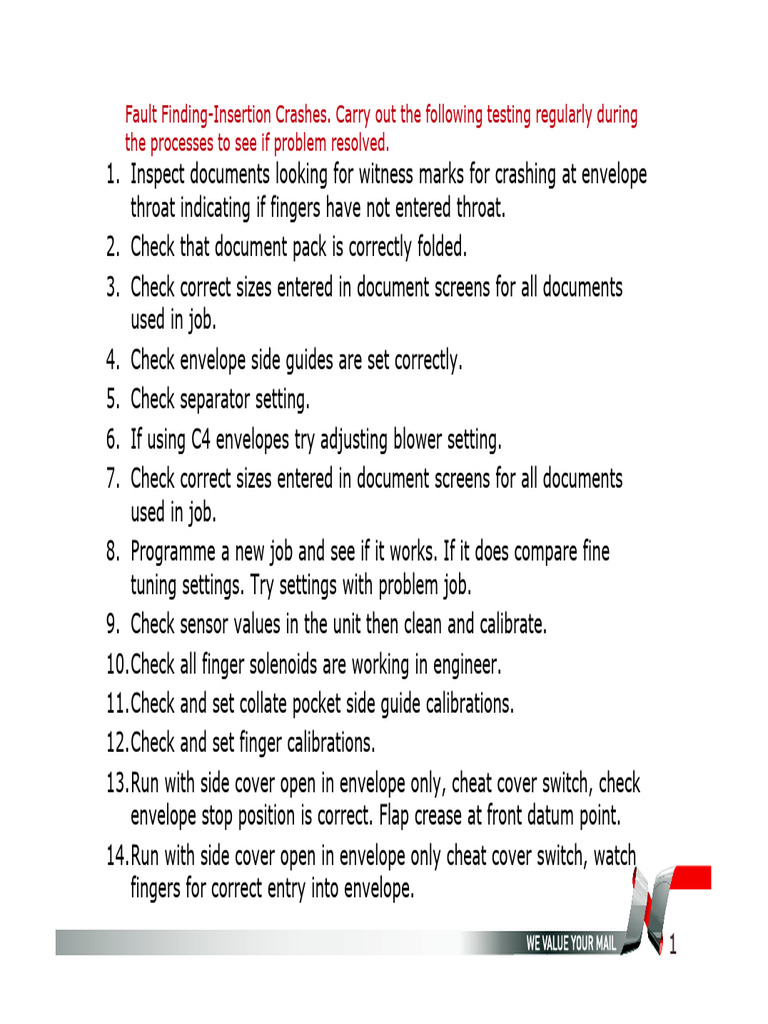Fault Finding | PDF | Envelope | Calibration