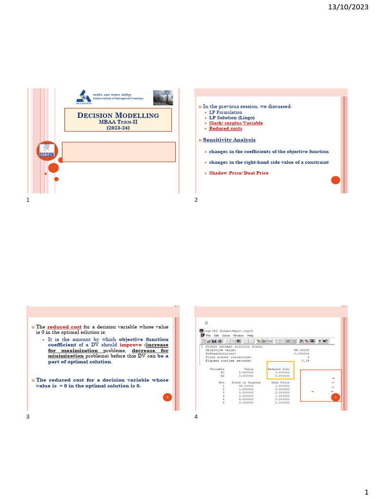 0 Lecture 4 (R2) - DM | PDF | Mathematical Optimization | Linear ...