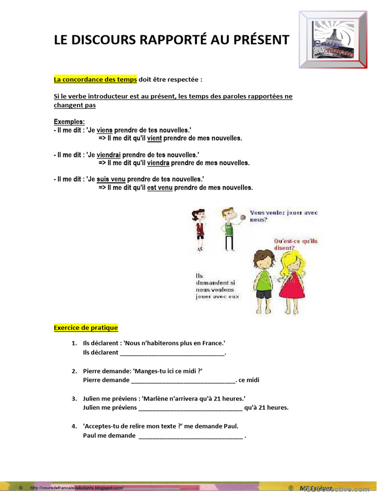 Le Discours Rapporté Au Présent | PDF