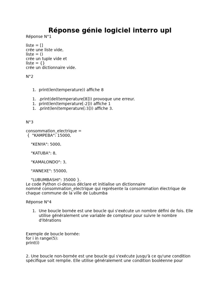 Réponse Génie Logiciel Interro Upl | PDF