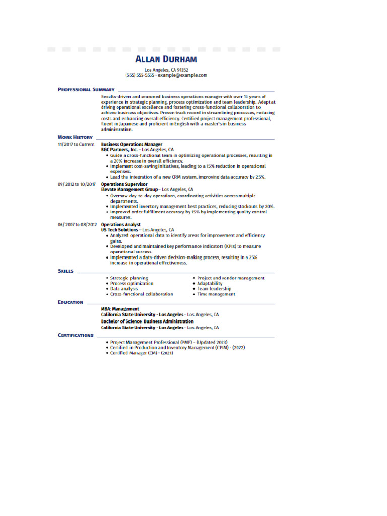 Resume Examples,,,bb | PDF