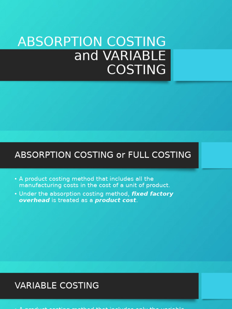 Absorption-Costing-and-Variable-Costing | PDF