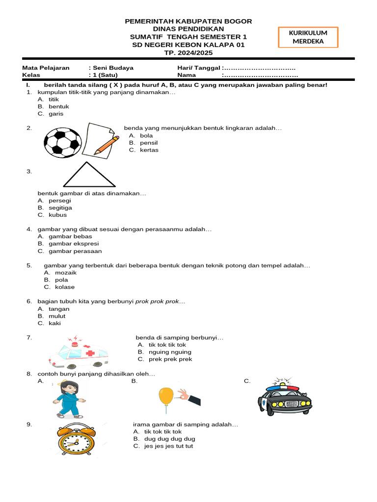 STS SBDP Kelas 1 | PDF
