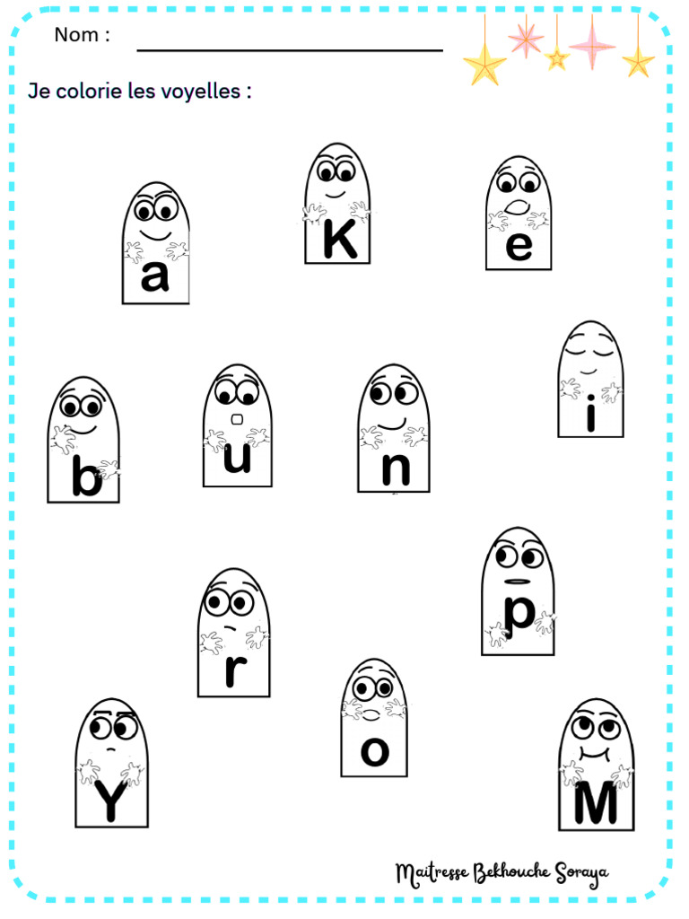 FICHES LES LETTRES Voyelles Et Consonnes PDF | PDF