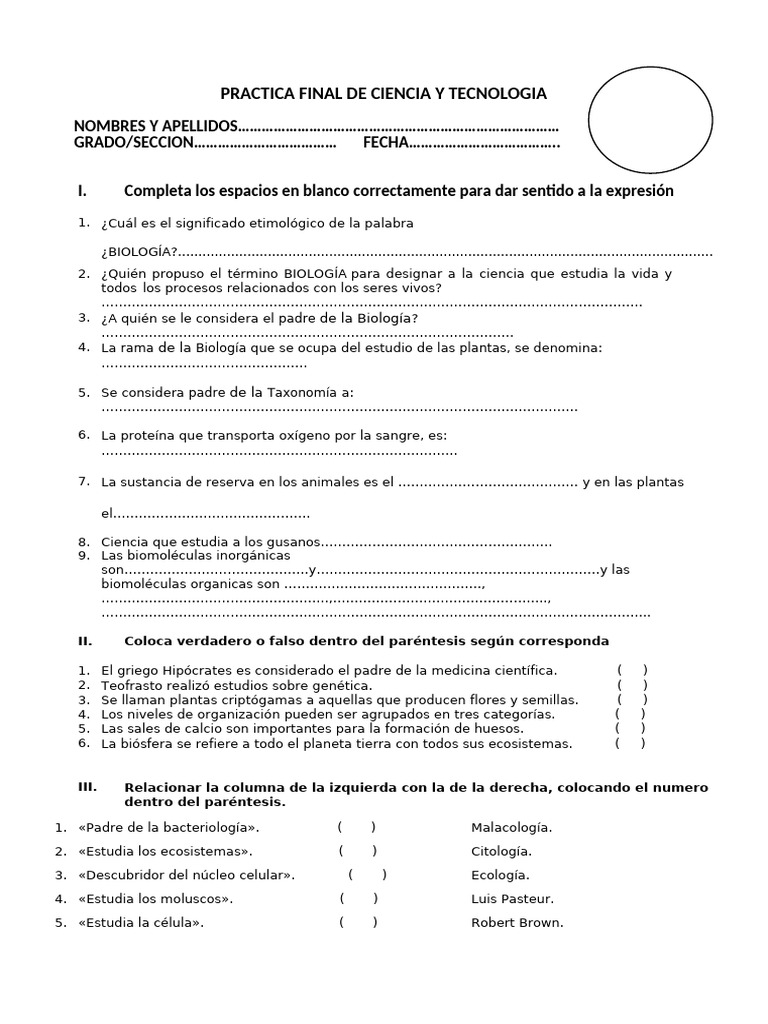 Practica Final de Ciencia y Tecnologia | PDF