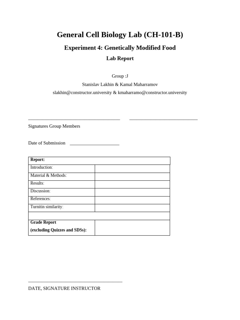 General Cell Biology Lab | PDF