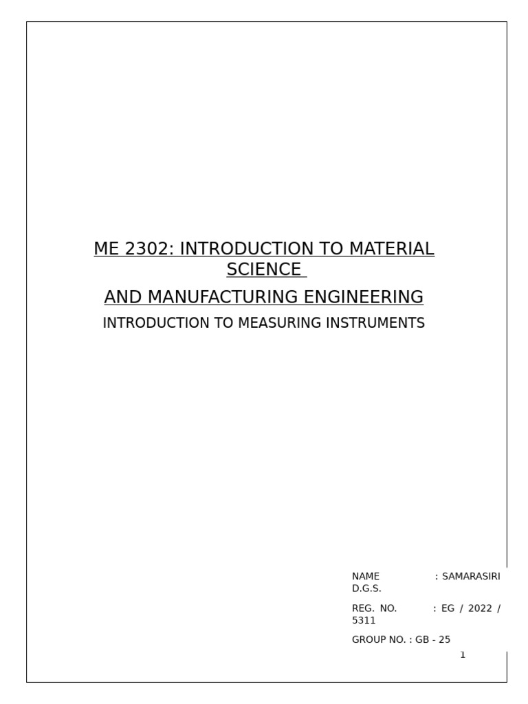 MEASURING REPORT | PDF