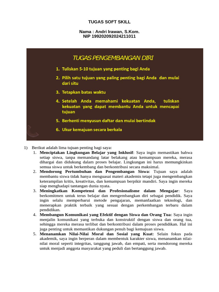 Soft Skill Tugas | PDF | Career & Growth