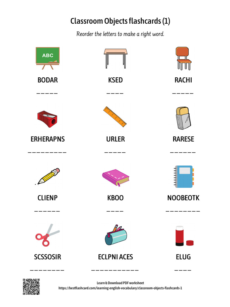 Classroom-Objects-Flashcards - PDF 3 | PDF