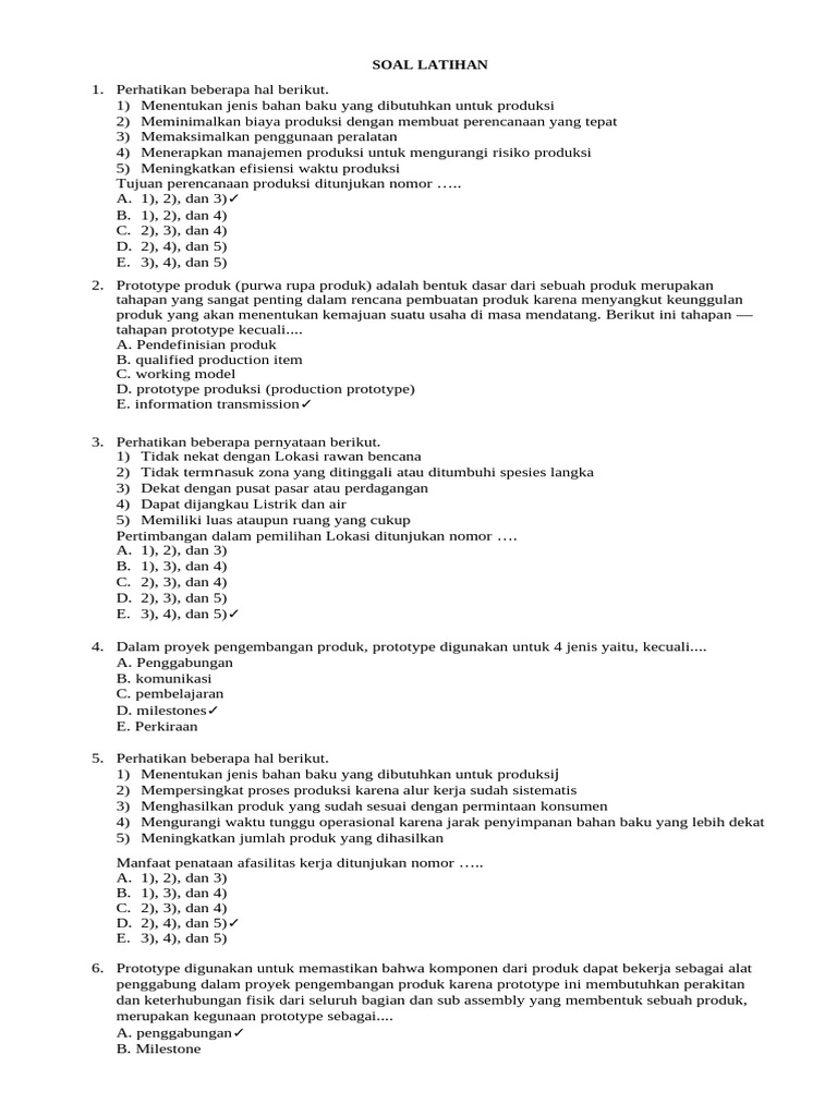 Latihan Soal PKK Kelas Xi | PDF