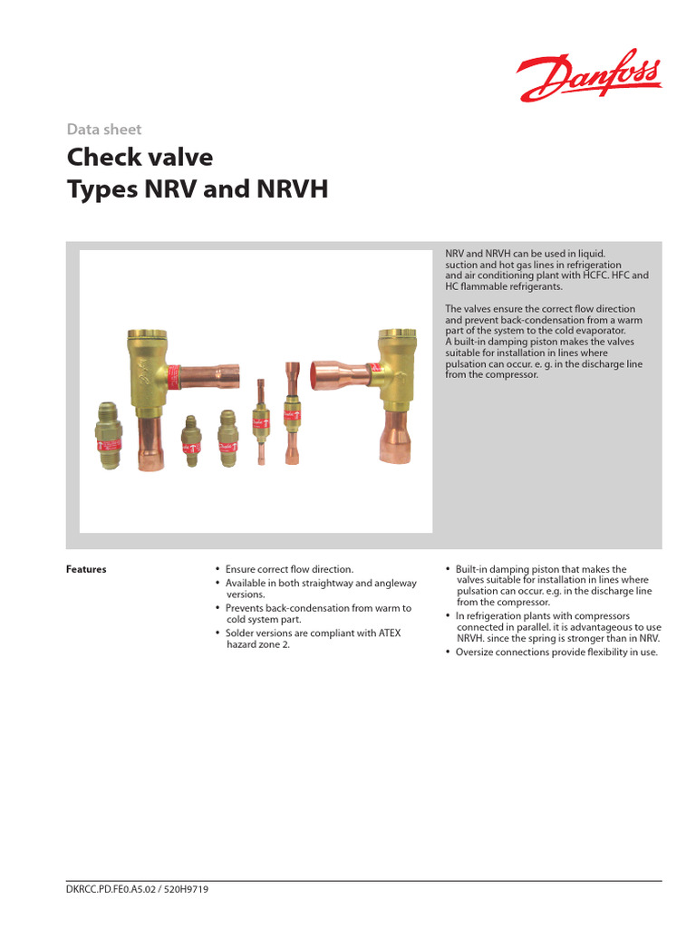Danfoss NRV Check Valves | PDF | Mechanical Engineering | Applied And ...