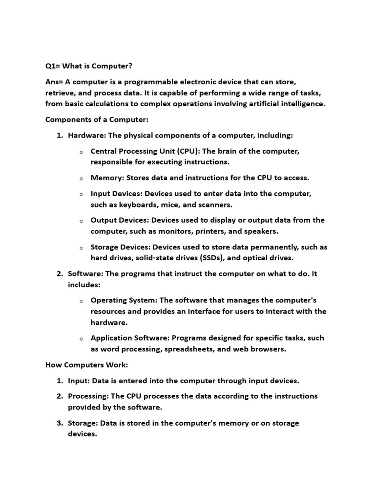 Important Questions of Fundamental of IT | PDF