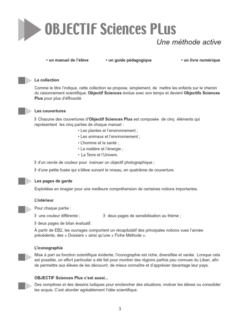 8 Pages Guide Objectif Sciences Plus EB1 | PDF