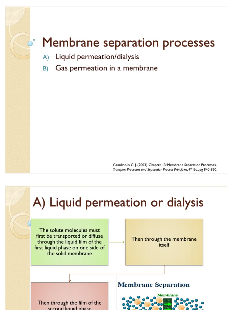 Membrane Separation Processes | PDF