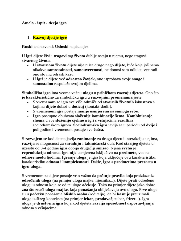 Amela Decja Igra | PDF