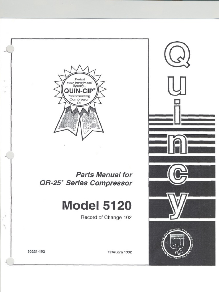 Manual de Partes para Qr-25 Series Compressor Modelo 5120 | PDF