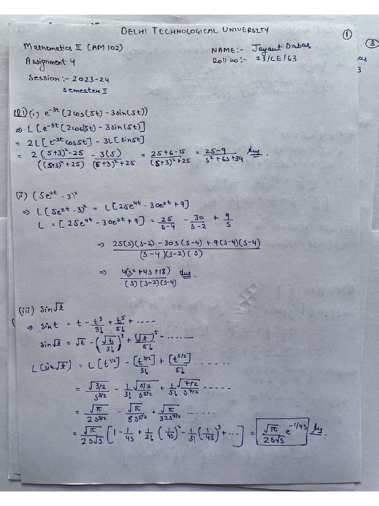 Jayant Dabas 23ce63 Maths Assign IV | PDF