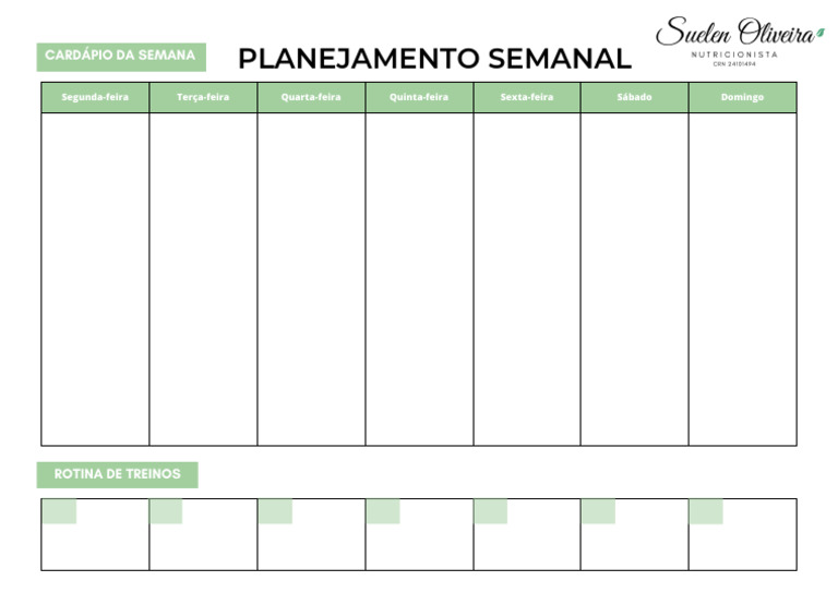 Folha Planner Semanal Verde e Rosa | PDF