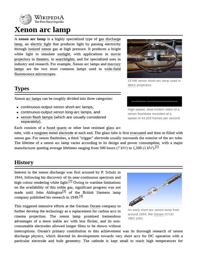 Xenon_arc_lamp | PDF