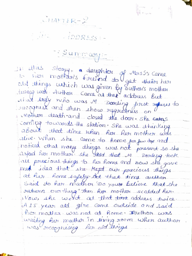 Address Class 11 | PDF