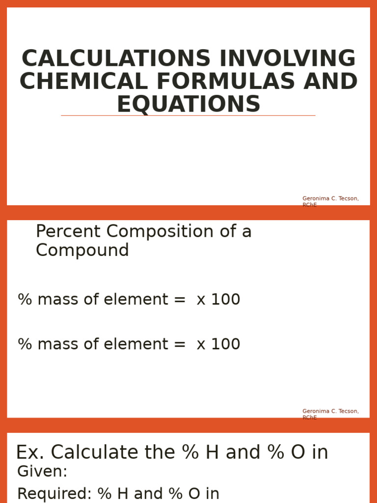10-Calulations Involving Chemical Equations and Formulas | PDF