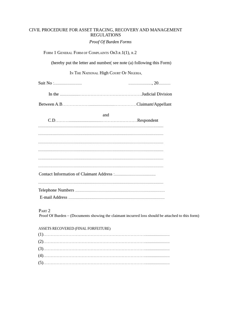Registrar's Form 1 | PDF