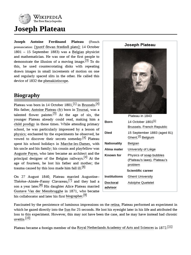 Joseph Plateau | PDF